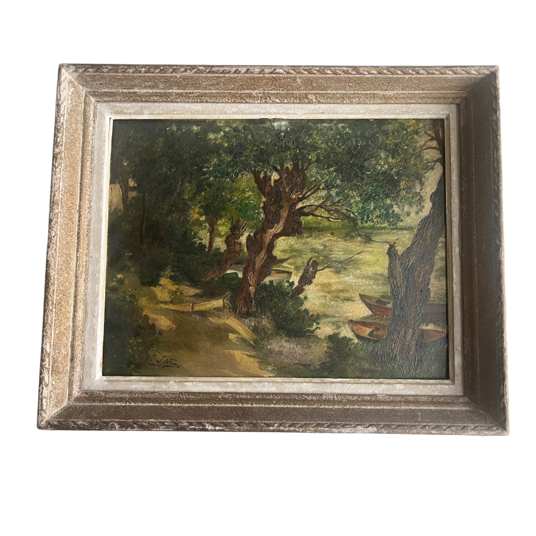 Framed Antique Forest Landscape – Top Knot Living