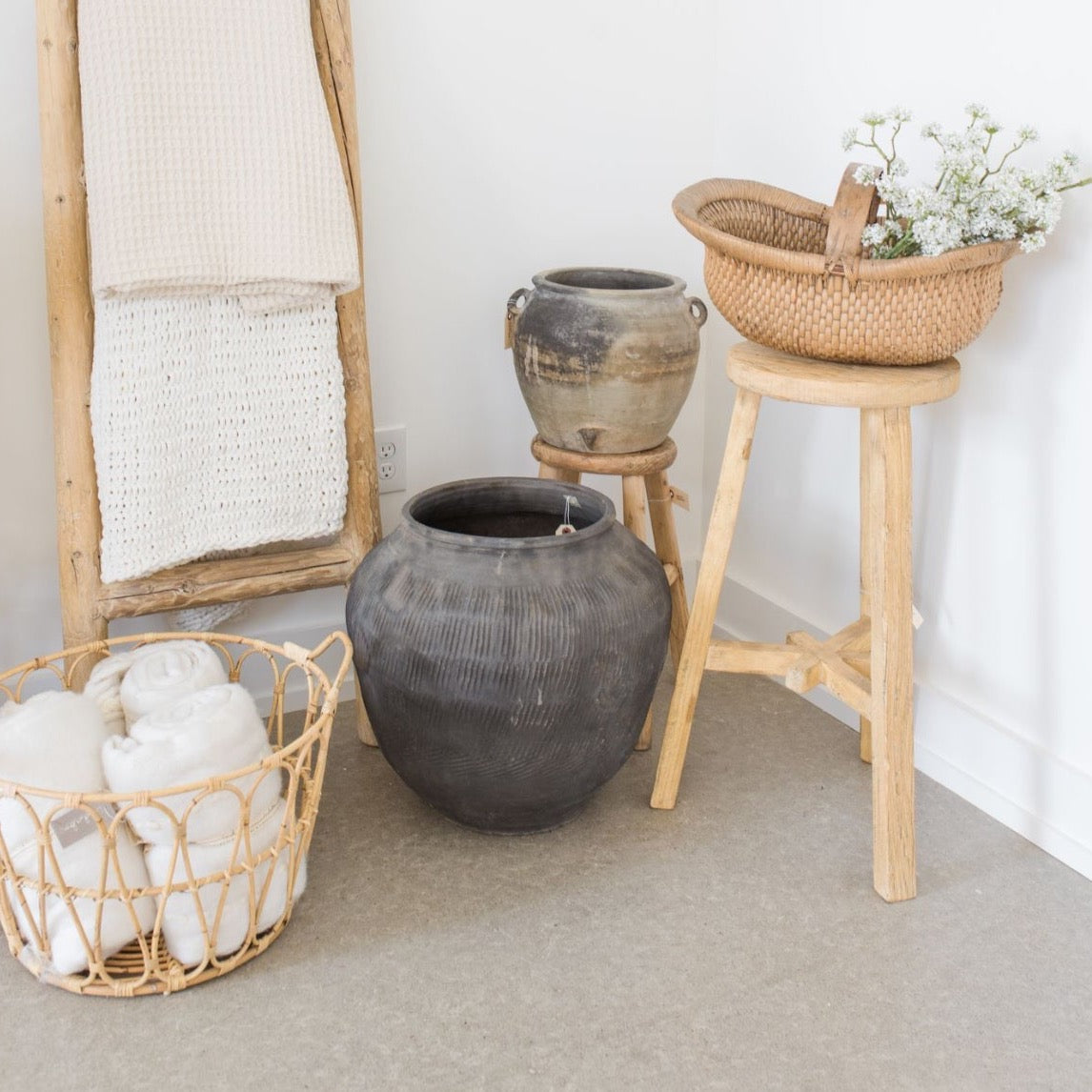 Dobbie Reclaimed Wood Stool – Top Knot Living